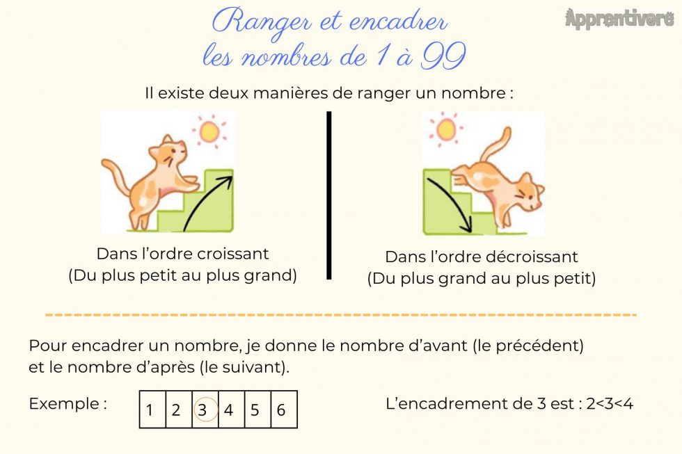 Ranger et encadrer les nombres de 0 à 99 (leçon CP-CE1)